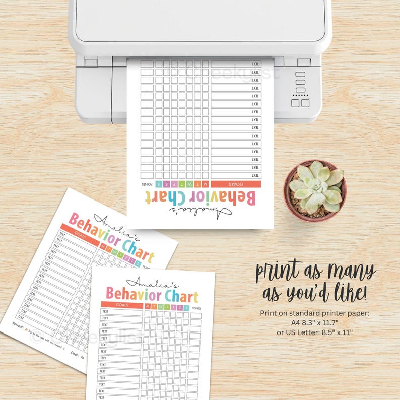 Editable Rainbow Behavior Reward Chart for Kids (printable Digital ...