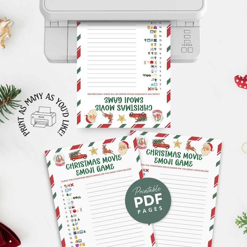 Christmas Movie Emoji Game Printable, Guess the Holiday Film Emoji ...