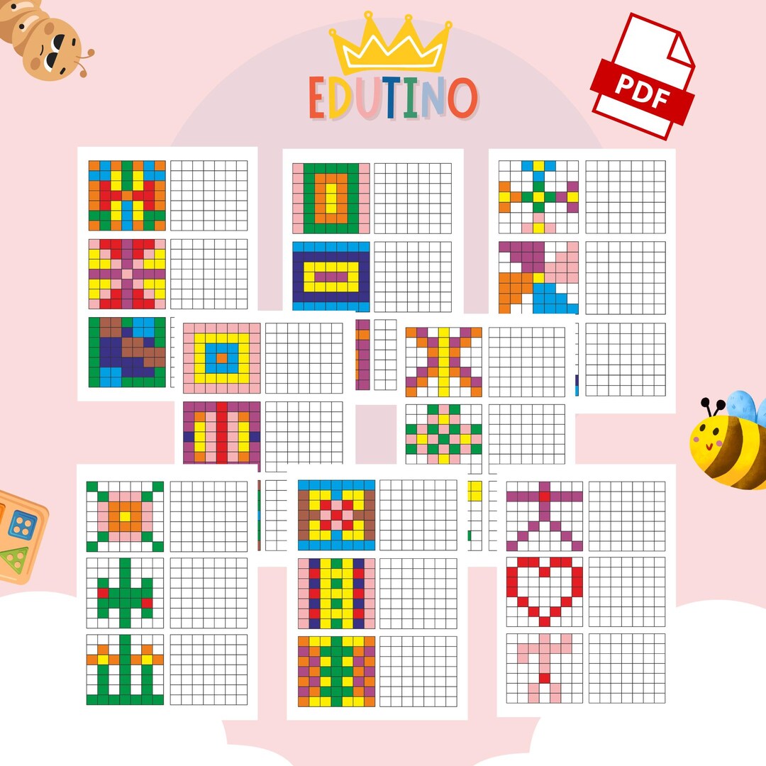 Color by Pattern – Logic Coloring Pages | Pixel Grid Activity | Fun ...