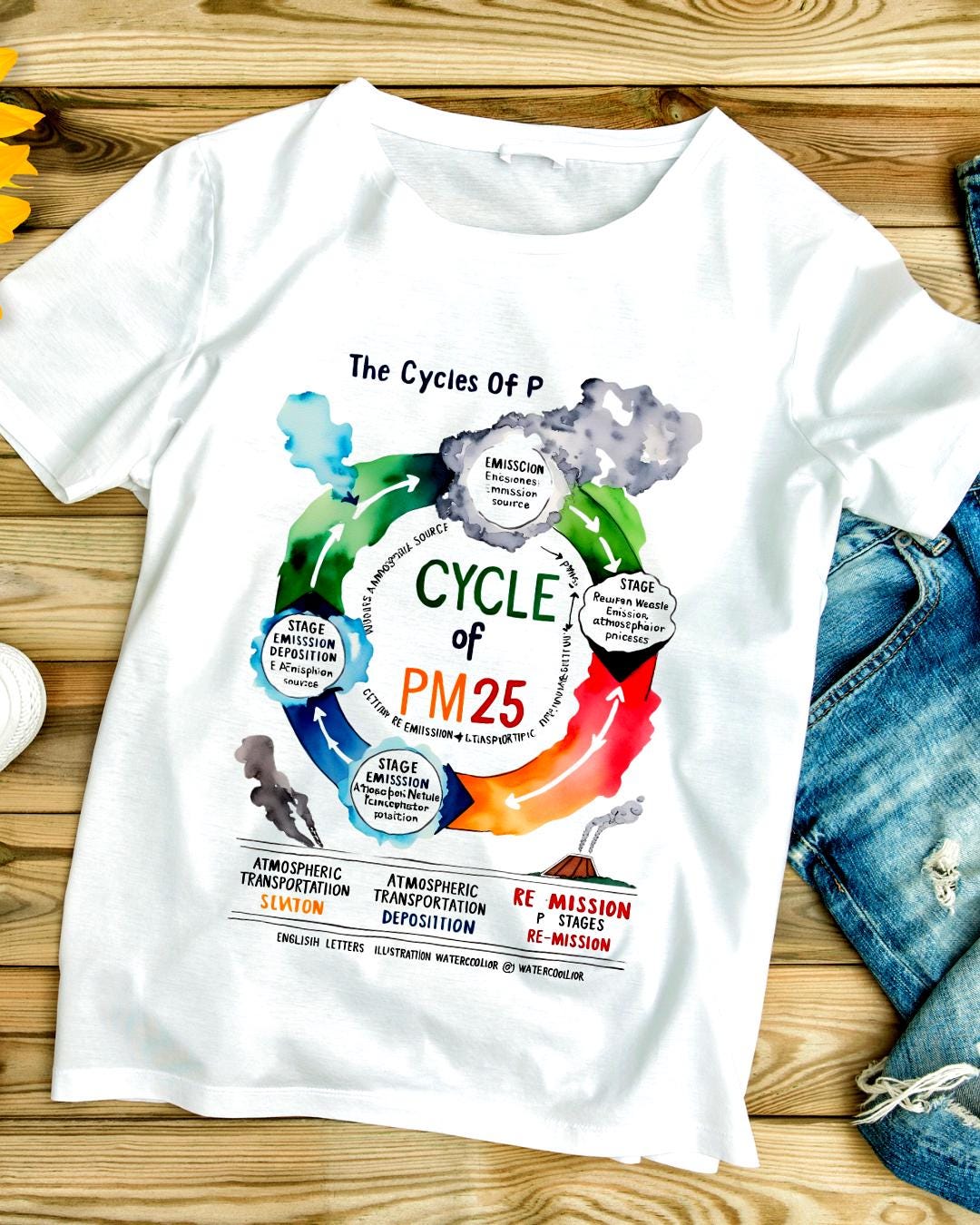 Air Pollution Diagram Shirt PM2.5 Cycle Infographic Tee Eco-friendly ...