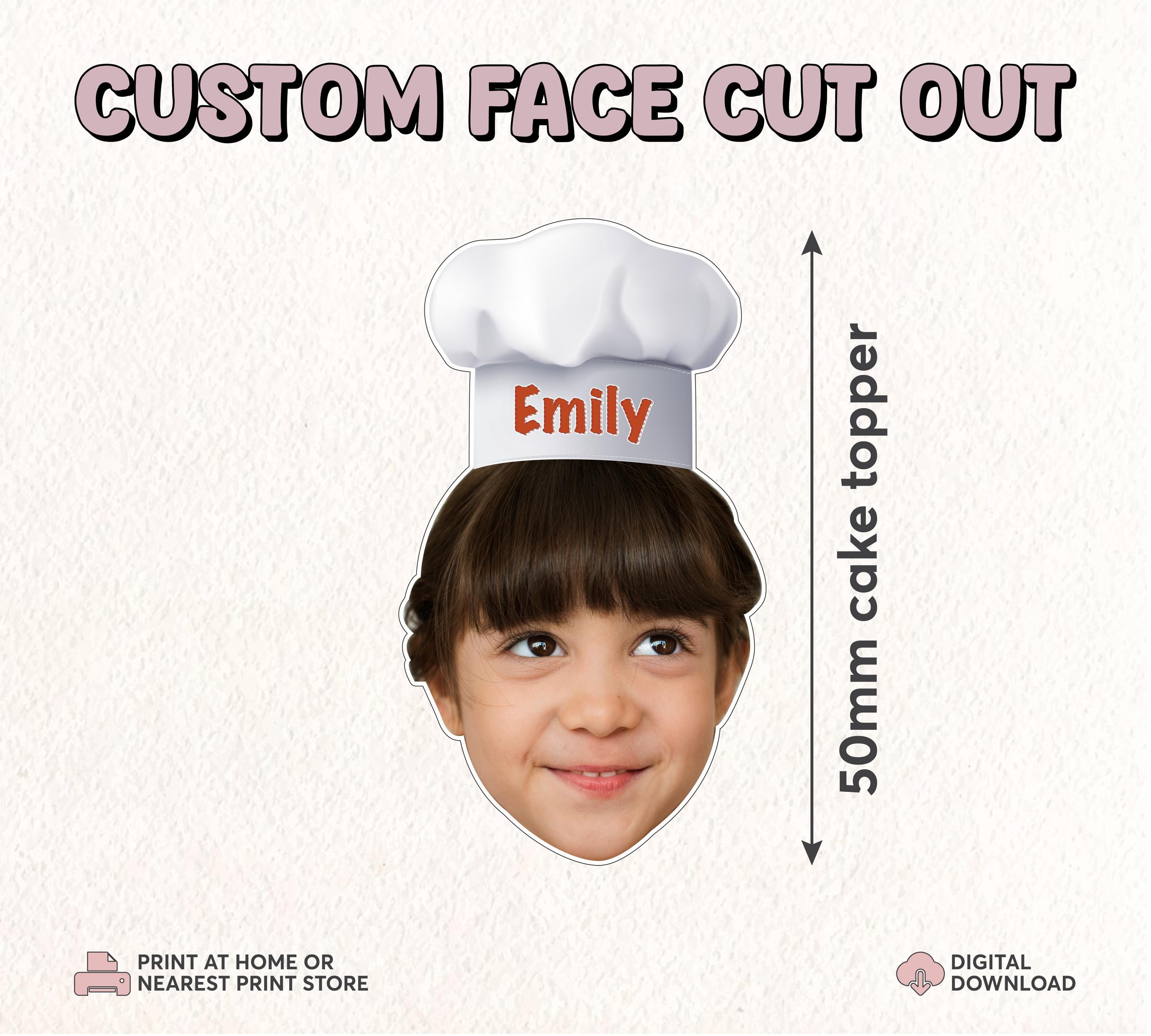 Personalized Chef Hat | Baker Photo Cupcake Toppers | Chef Cupcake ...