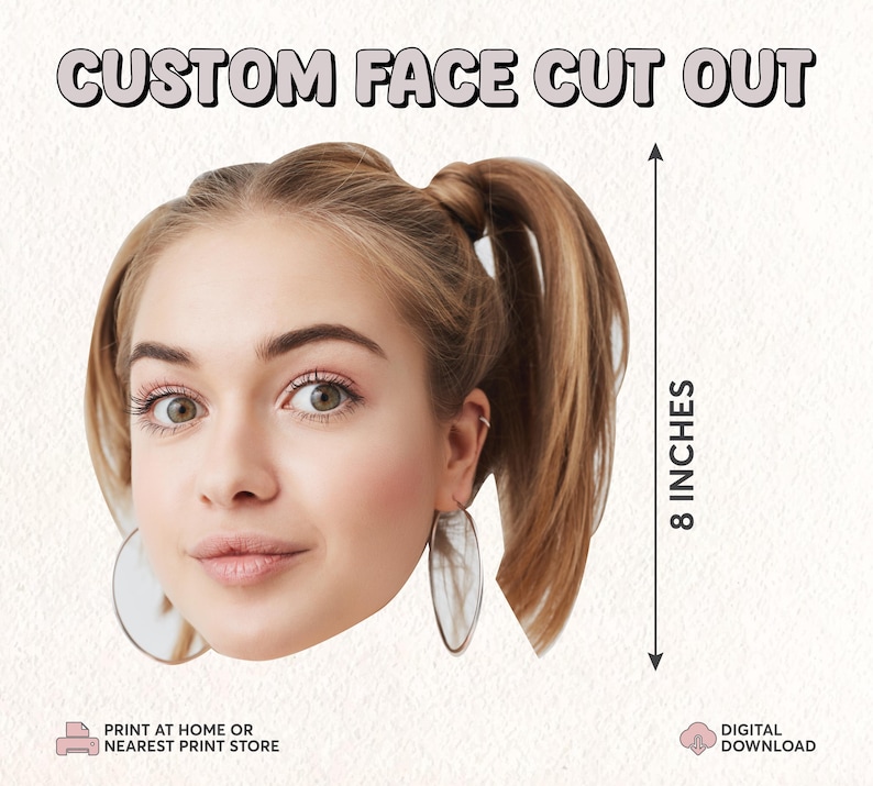 Face on a Stick | Digital Head on A Stick | Printable Bride Big Head ...