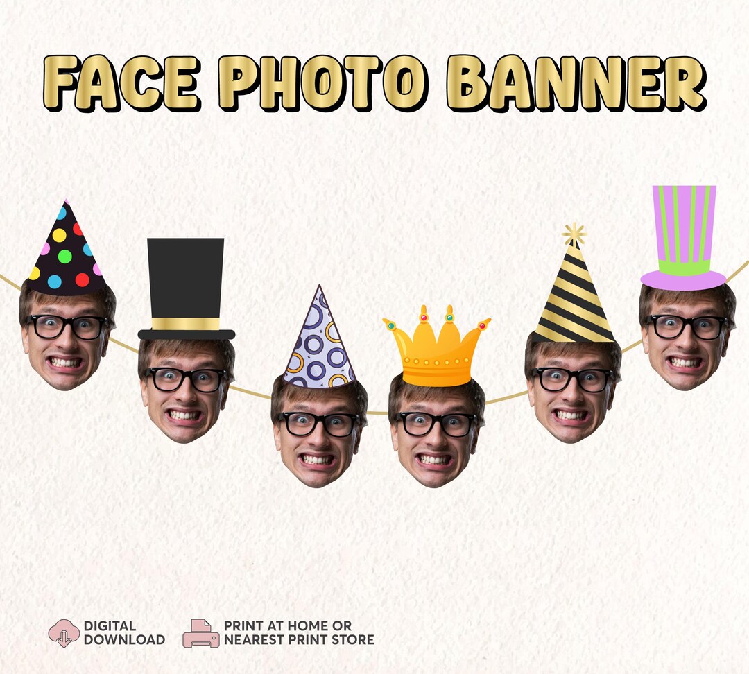 Custom Face Photo Banner | Personalized Birthday Banner | Customized ...