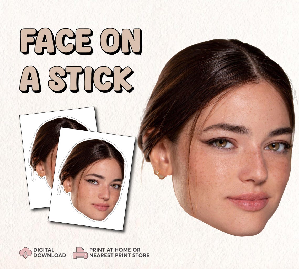 Face Stick | Face on a Stick Prop | Photo Face Stick | Bighead on a ...