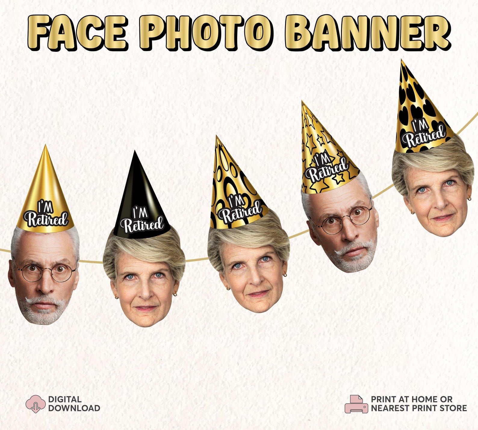 Custom Face Retirement Photo Banner | Happy Retirement I'm Retired ...