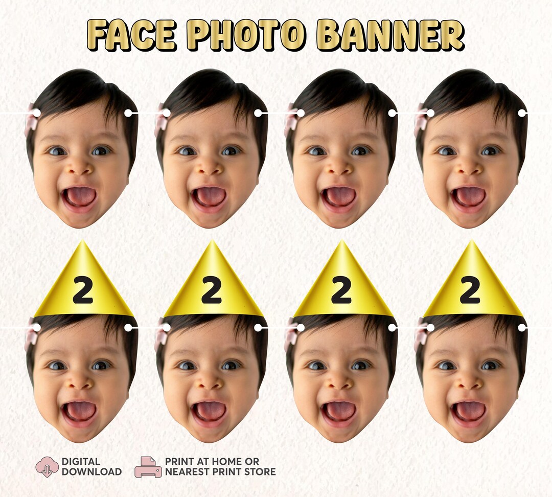 Custom Head Birthday Banner | Custom Birthday Photo Banner ...
