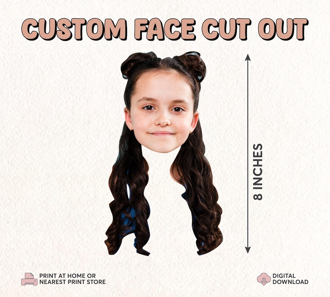 Printable Kids Big Head Fans | Custom Face on a Stick | Personalized ...