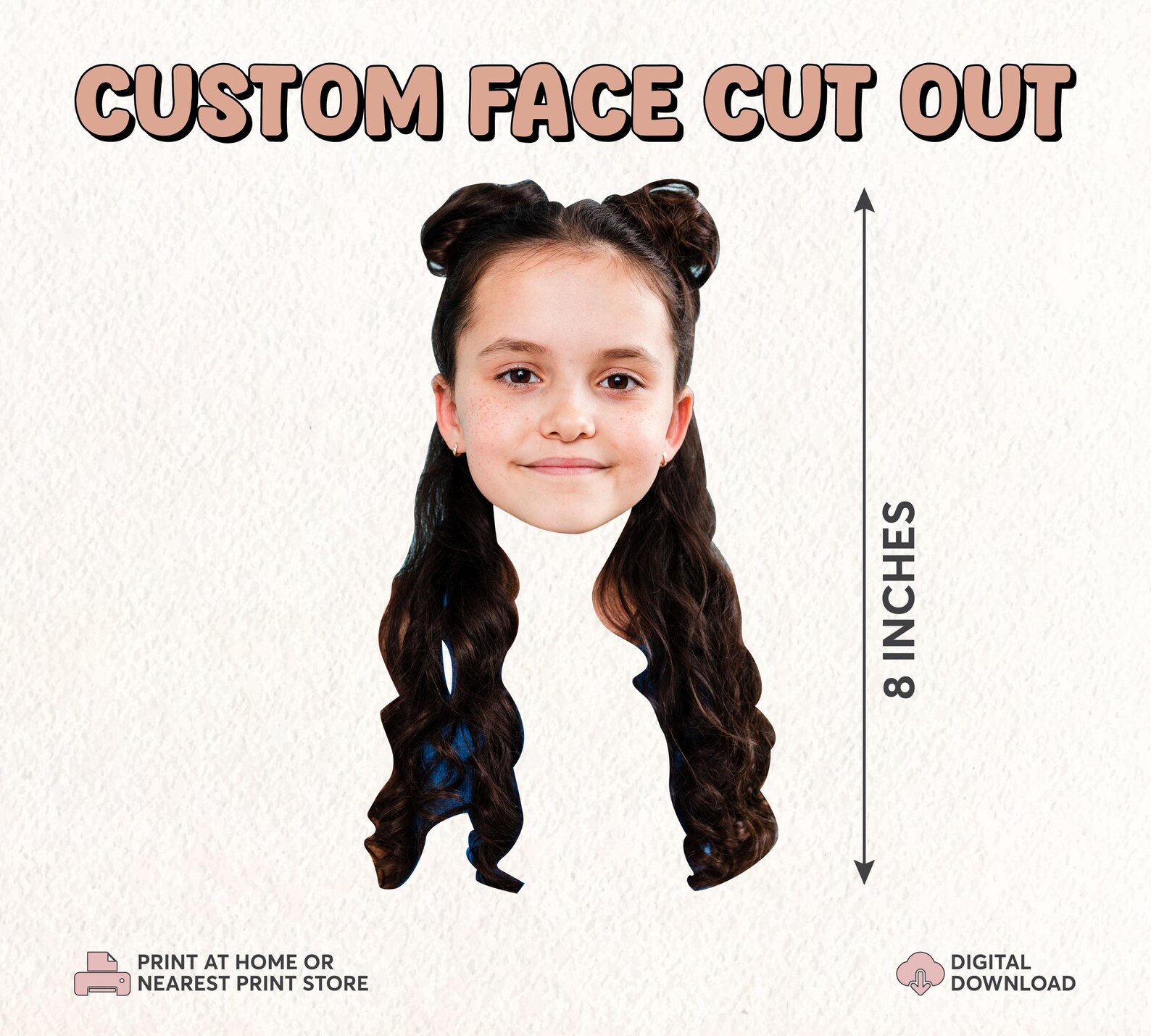 Printable Kids Big Head Fans | Custom Face on a Stick | Personalized ...
