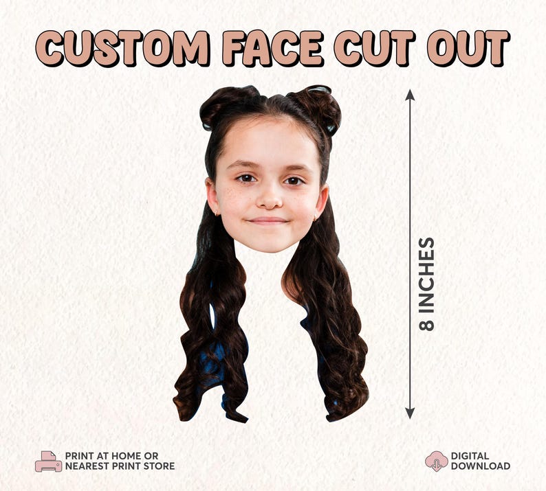 Printable Kids Big Head Fans | Custom Face on a Stick | Personalized ...