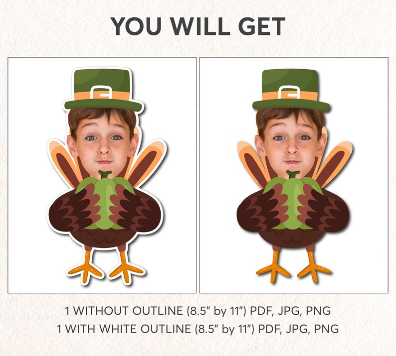 Thanksgiving Turkey Photo | Thanksgiving Face | Thanksgiving Craft for ...