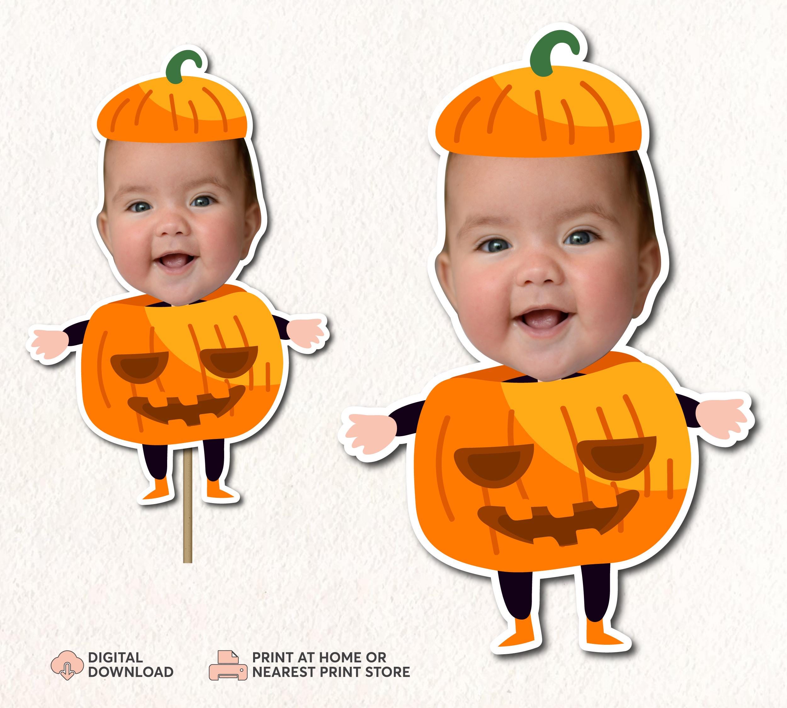 Printable Face on a Stick | Pumpkin Face Prop | Halloween Mask ...