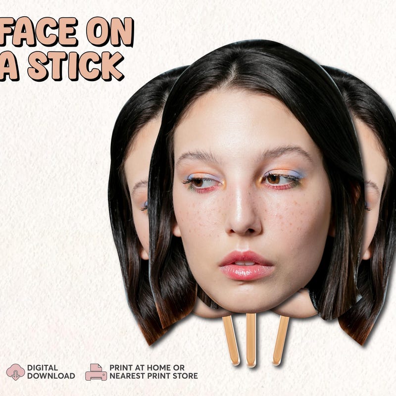 Photo Face on Stick - Etsy