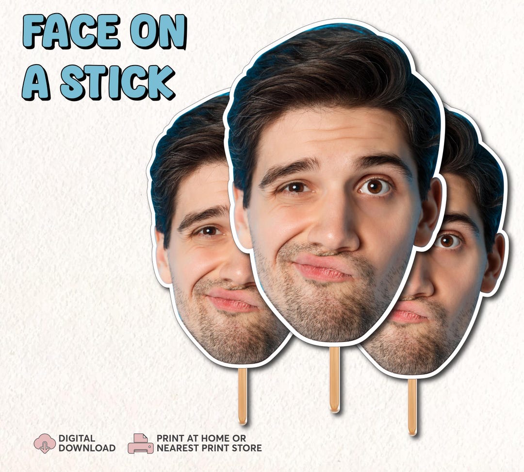 Custom Heads on a Stick | Personalized Face Photo Stick | Bachelorette ...
