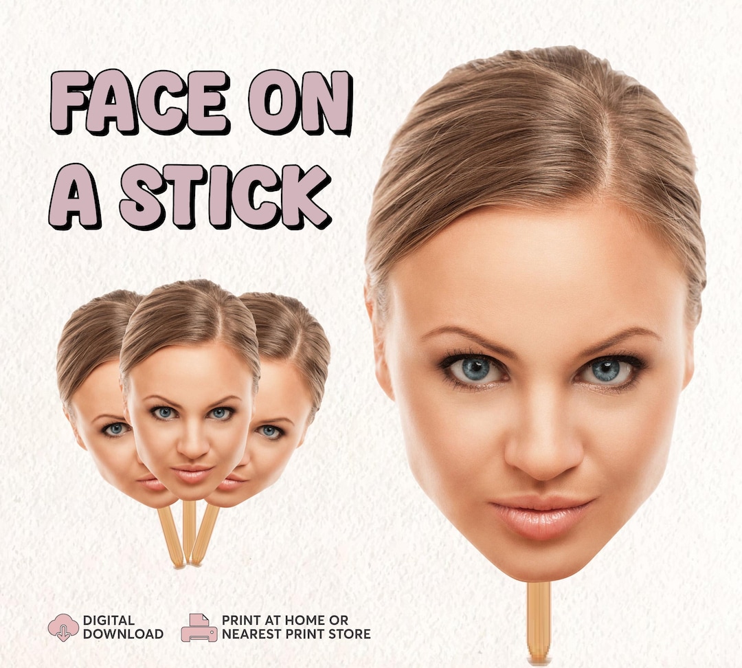 Funny Face Cut Out | Bachelorette Party Face on a Stick | Printable ...