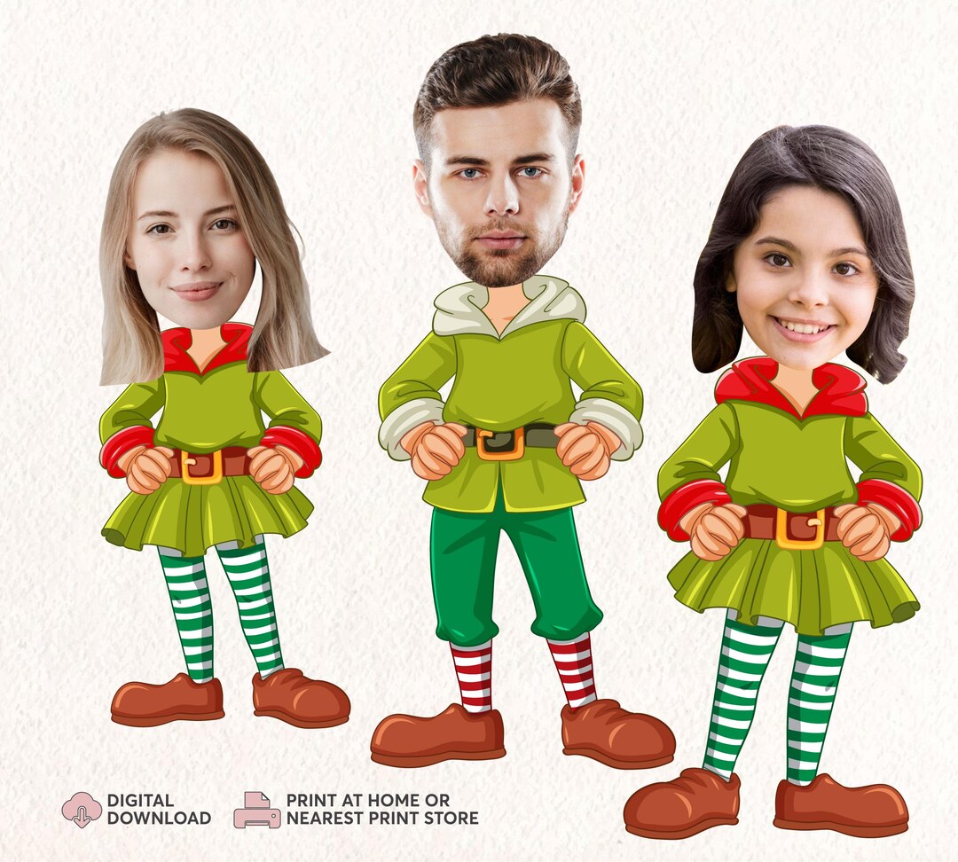 Christmas Photo Face Cut Out | Elf Yourself | Elf Face Cut Out ...