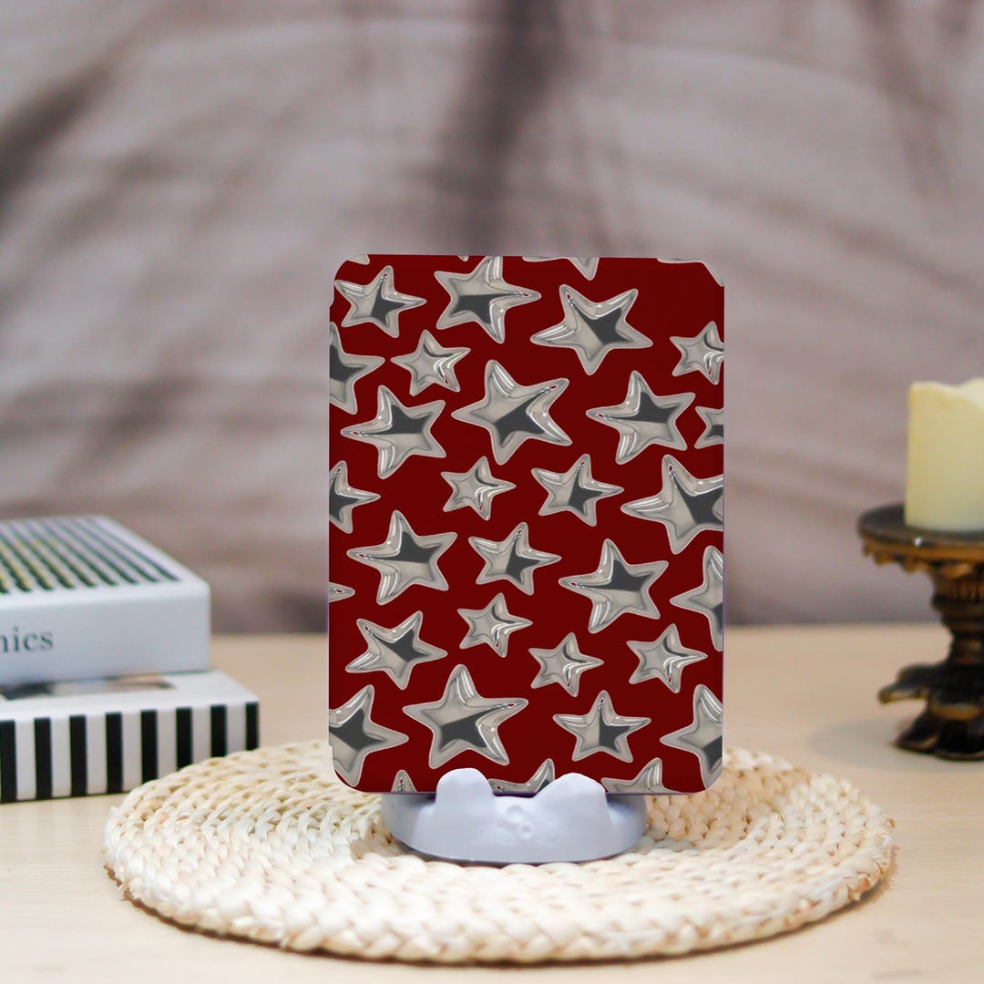 Dark Red Style Slivery Pentagram Paperwhite Kindle Case,kindle 12th ...