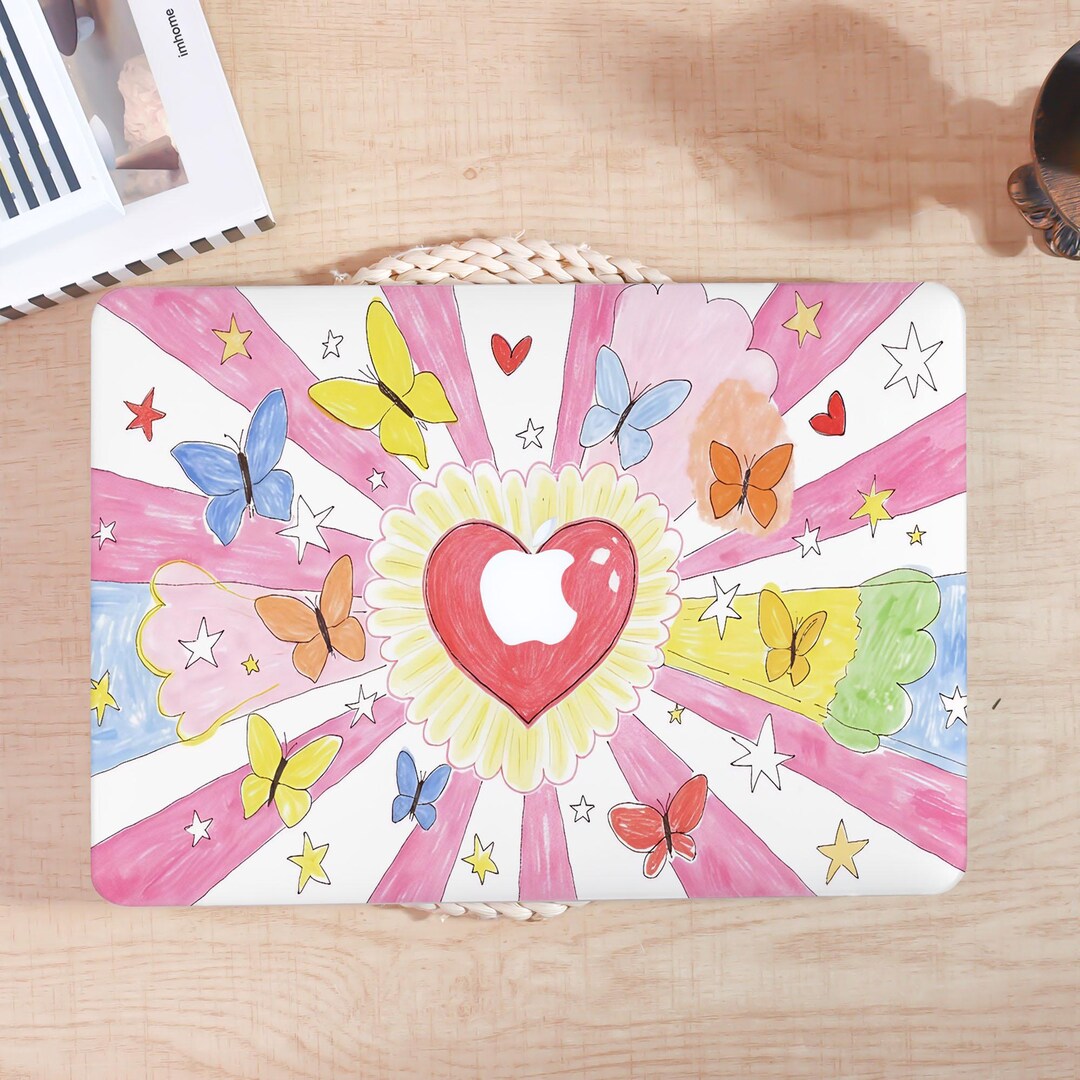 Creative Colored Pencil Drawing Pattern MacBook Pro 16 Case, Heart ...