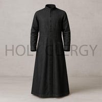 Traditional Black & Red Priest Cassock Robe - Clergy Vestment ...