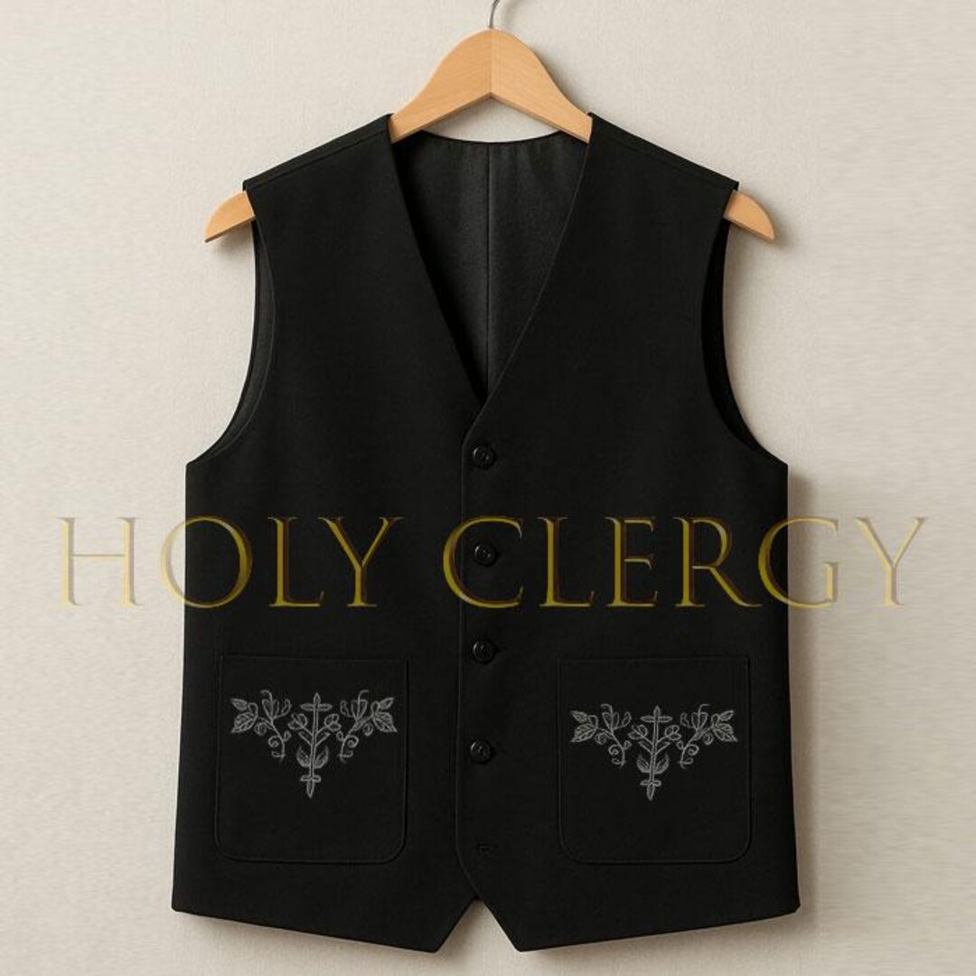 Men’s Wool Clergy Minister Vest | Priest Church Vest | Formal Religious ...