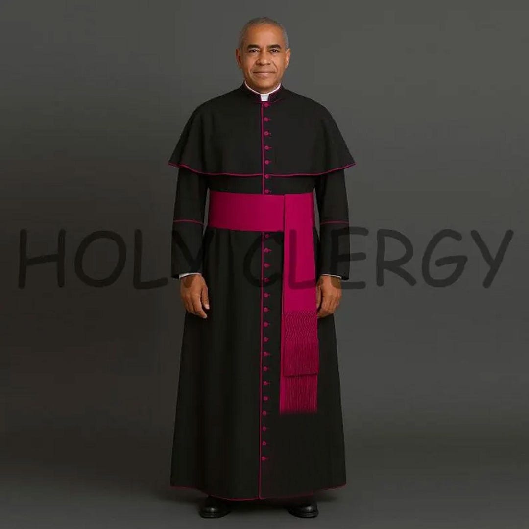 Church Roman Cassock Adult Clergy Robe Cassock Soutane With Pink Belt ...