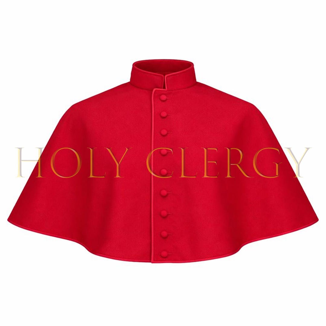 Red Mozzetta With Piping | Catholic Clergy Hooded Cape for Bishops ...