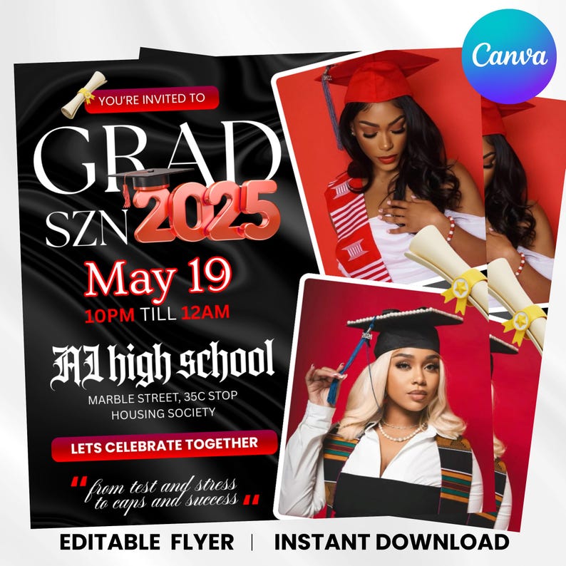Graduate Flyer, Graduation Party Flyer, Graduation Invitation, College ...