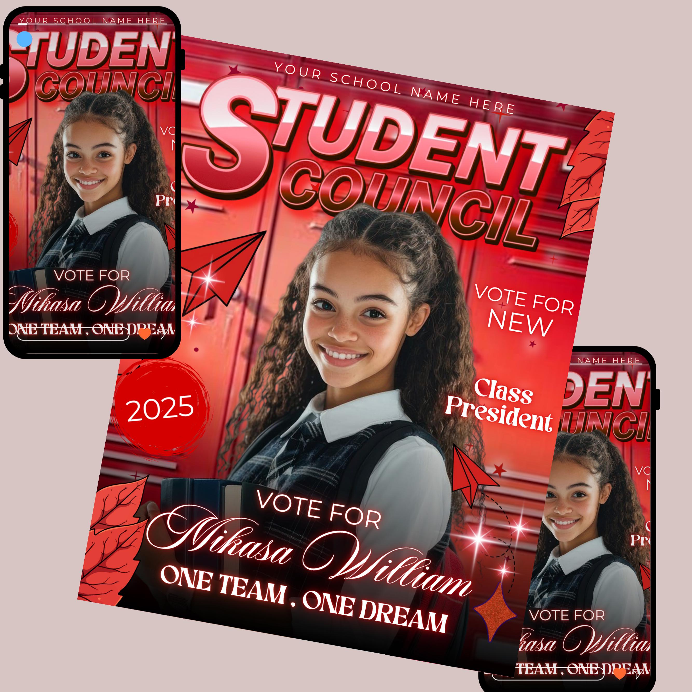 Student Council Campaign Flyer, School Election Flyer, Council Campaign ...