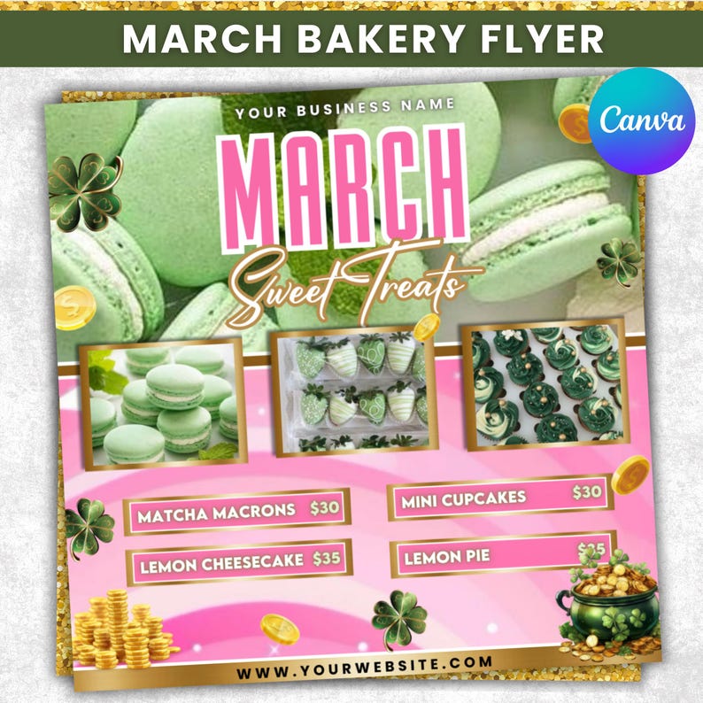 March Bake Sale Flyer, Spring Bakery Flyer, Sweet Treats Flyer, March ...