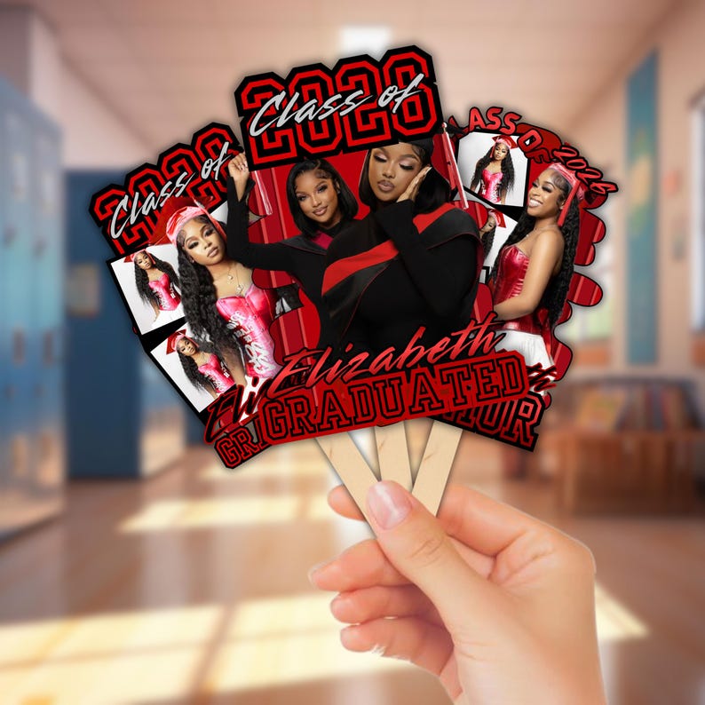Grad Fan Template, Graduation Fan 2026 Template, Graduate Fans Senior ...