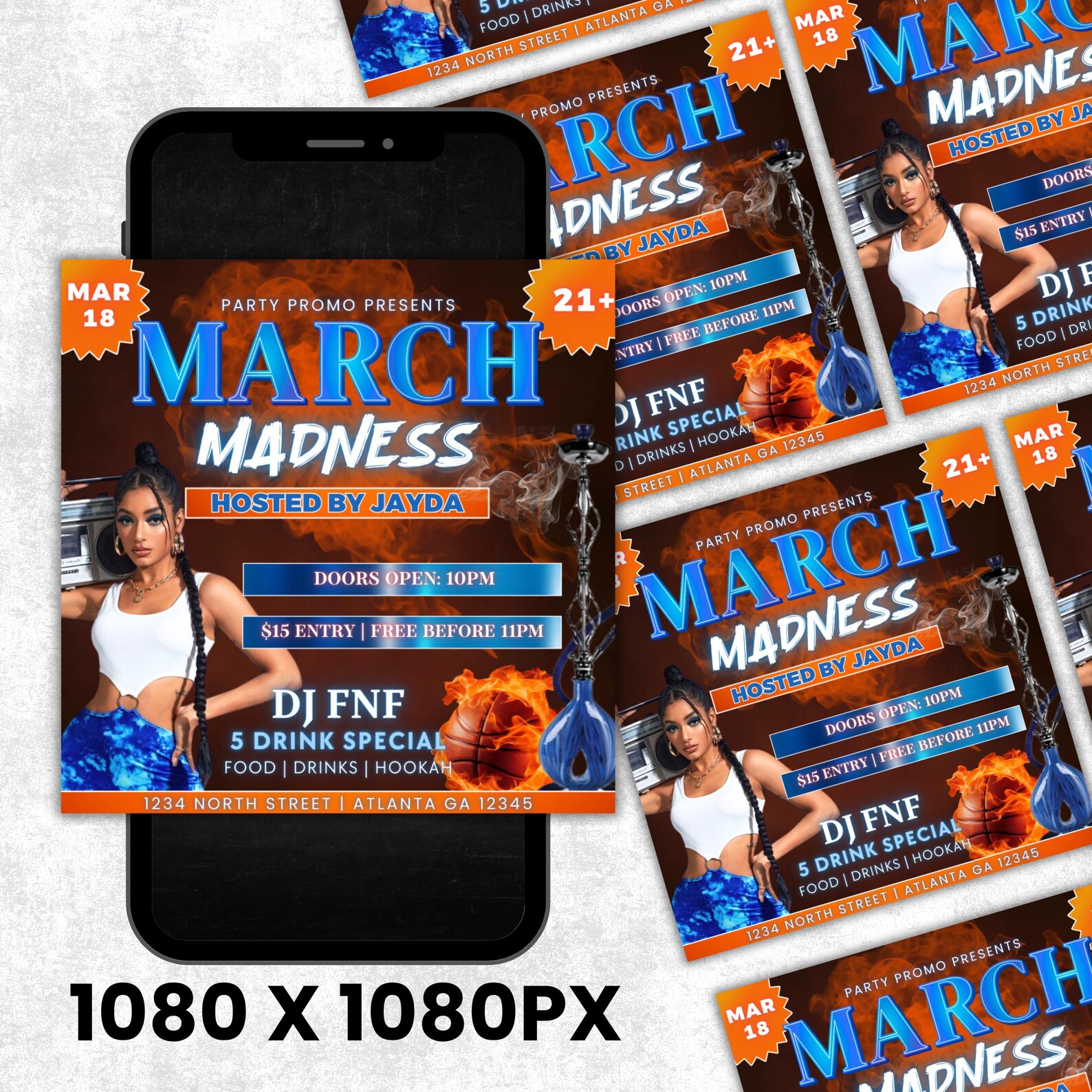 March Madness Club Flyer, Party Flyer, Event Flyer, Club Flyer Template ...