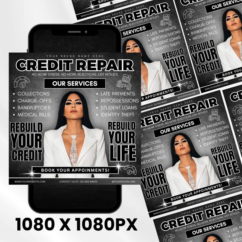 Credit Repair Flyer Template, DIY Credit Repair Services, Credit Repair ...