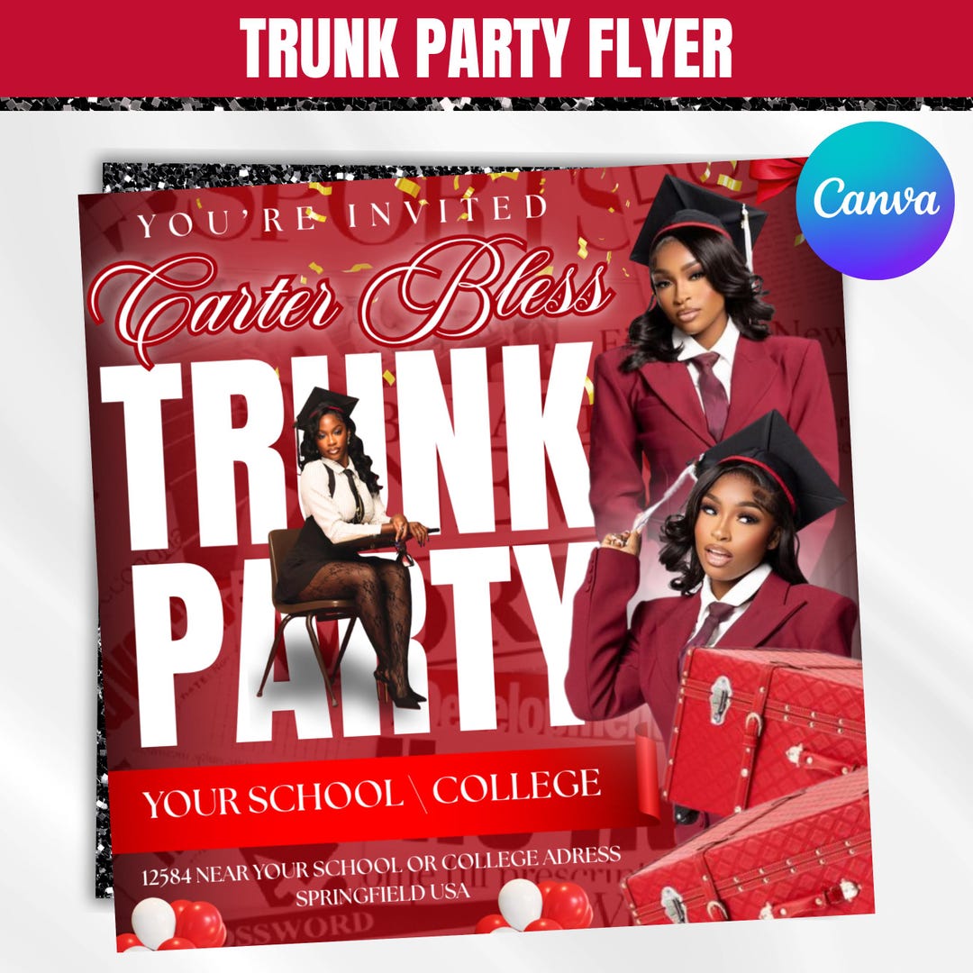 Trunk Party Flyer, Farewell Party Invite, DIY Trunk Party Flyer ...