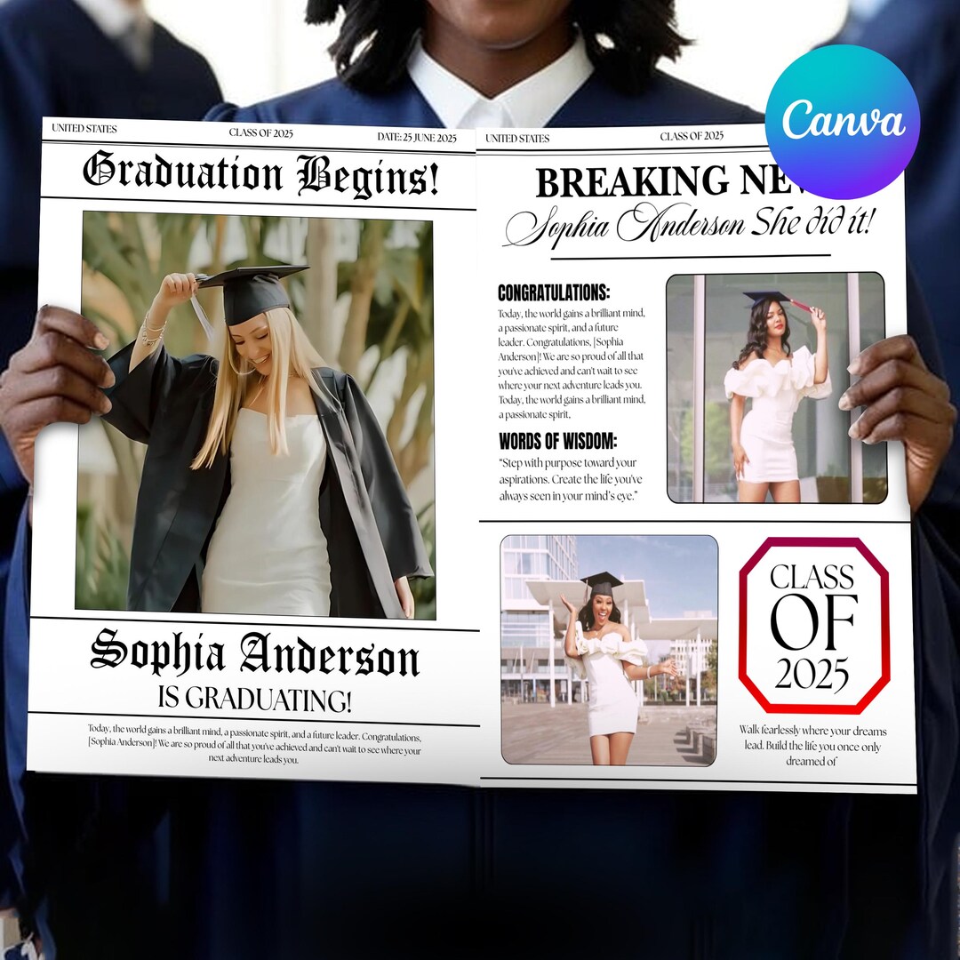 Graduation Newspaper Template, Graduation Template, Graduation Journey ...