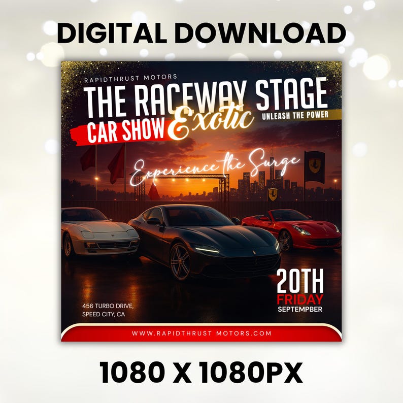Exotic Car Show Flyer Template, Car Enthusiasts Event, Auto Show ...