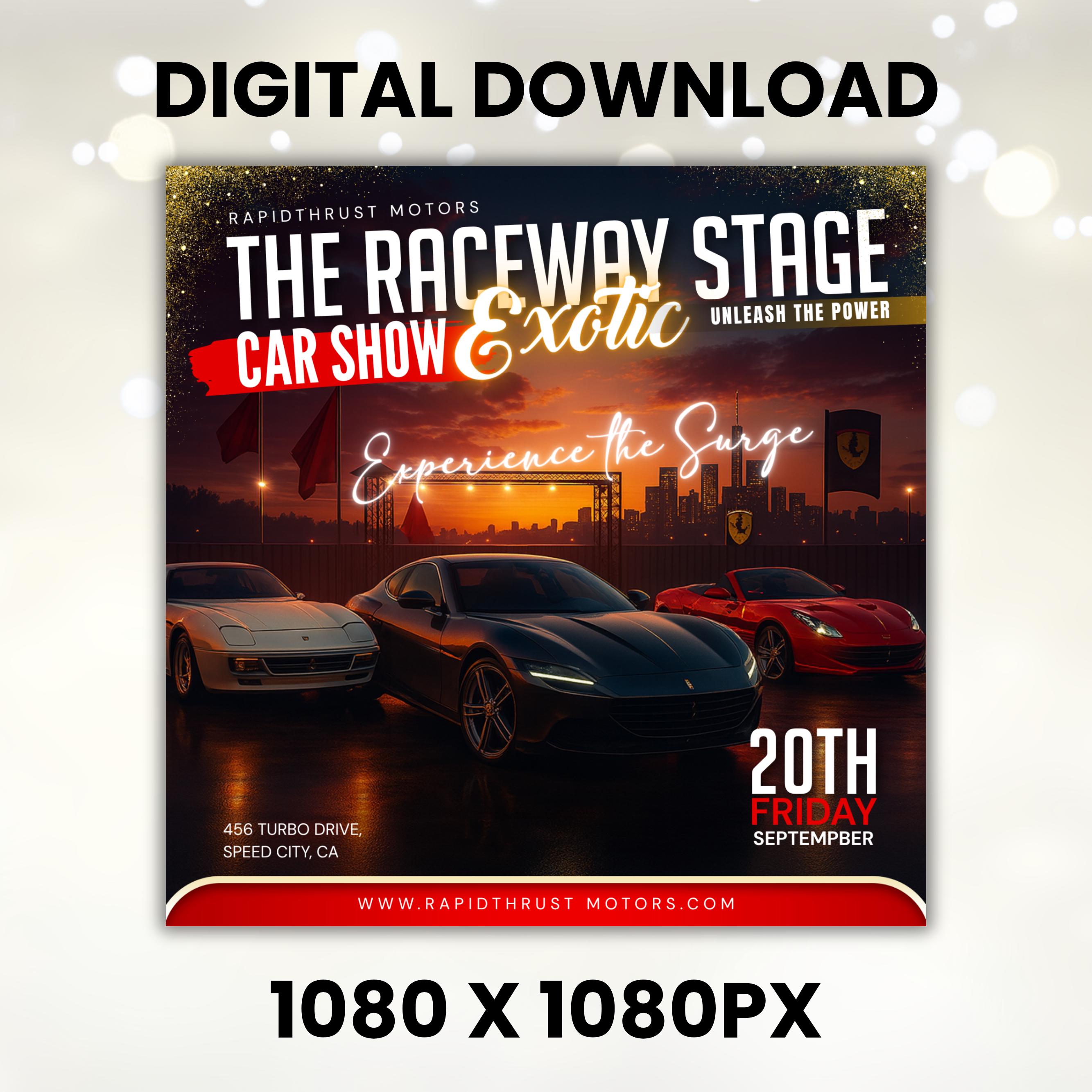 Exotic Car Show Flyer Template, Car Enthusiasts Event, Auto Show ...