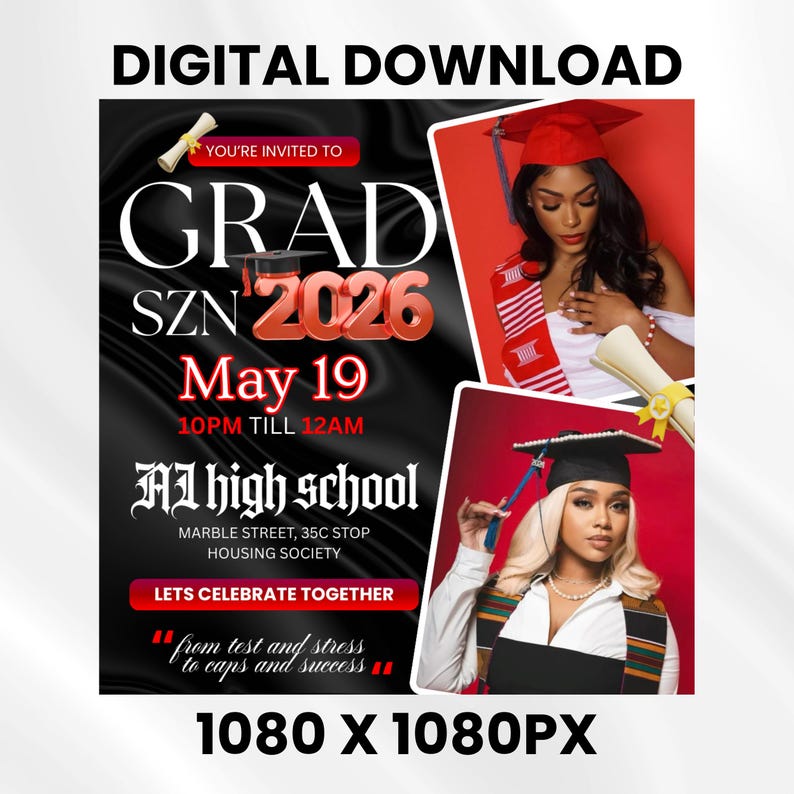 Graduate Flyer, Graduation Party Flyer, Graduation Invitation, College ...