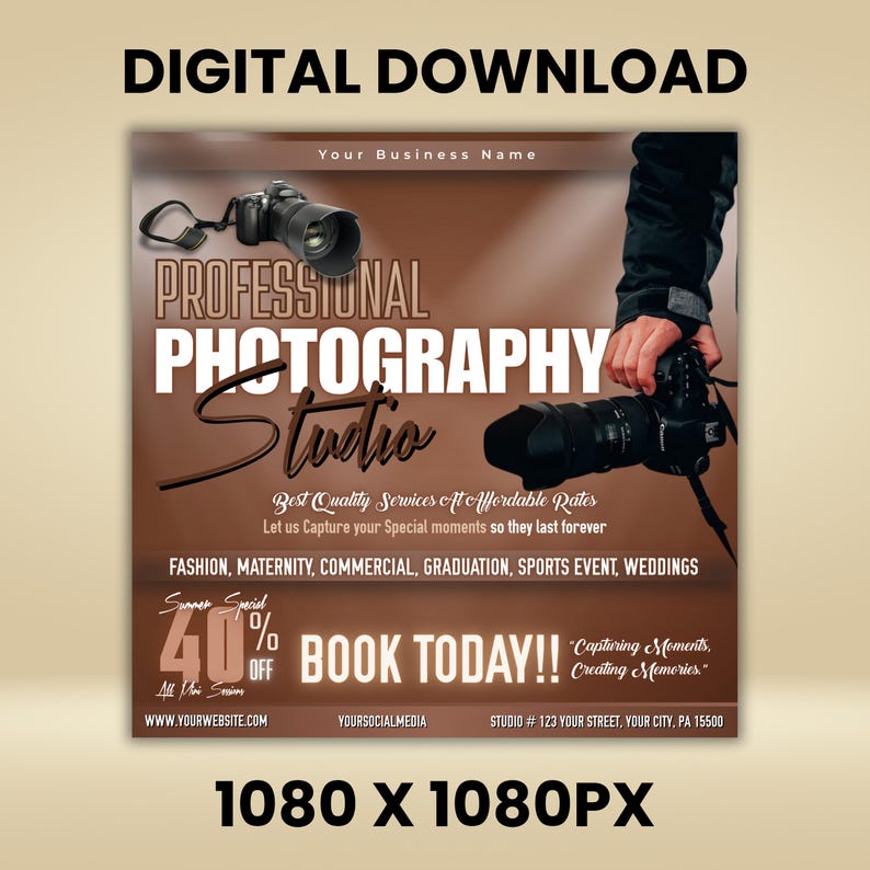 Photography Business Flyer, Photographer Flyers, Photoshoot Graduation ...