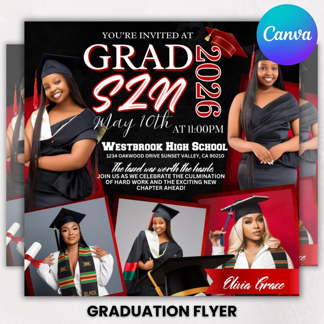 Graduate Flyer, Graduation Flyer, Graduation Party Invitation, College ...
