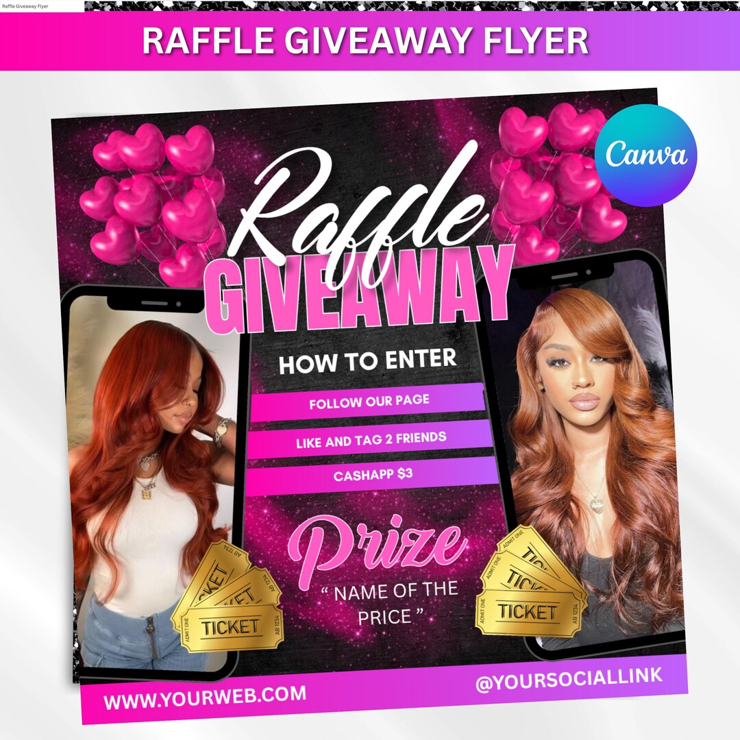 Raffle Giveaway Flyer, Prize Flyer, Raffle Ticket Flyer, Contest Flyer ...