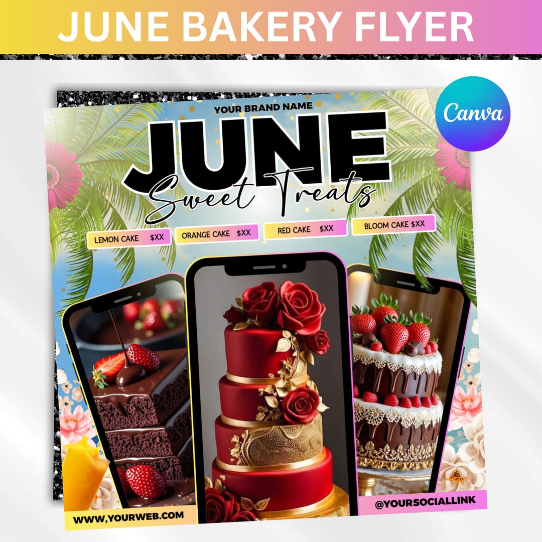 June Bakery Flyer, Summer Bake Sale Flyer, Bakery Flyer, Bake Sale ...
