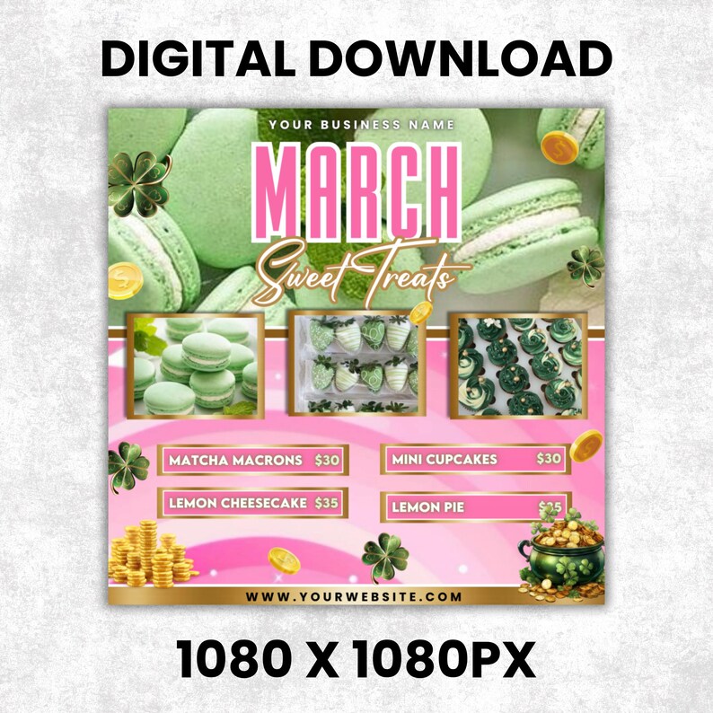 March Bake Sale Flyer, Spring Bakery Flyer, Sweet Treats Flyer, March ...