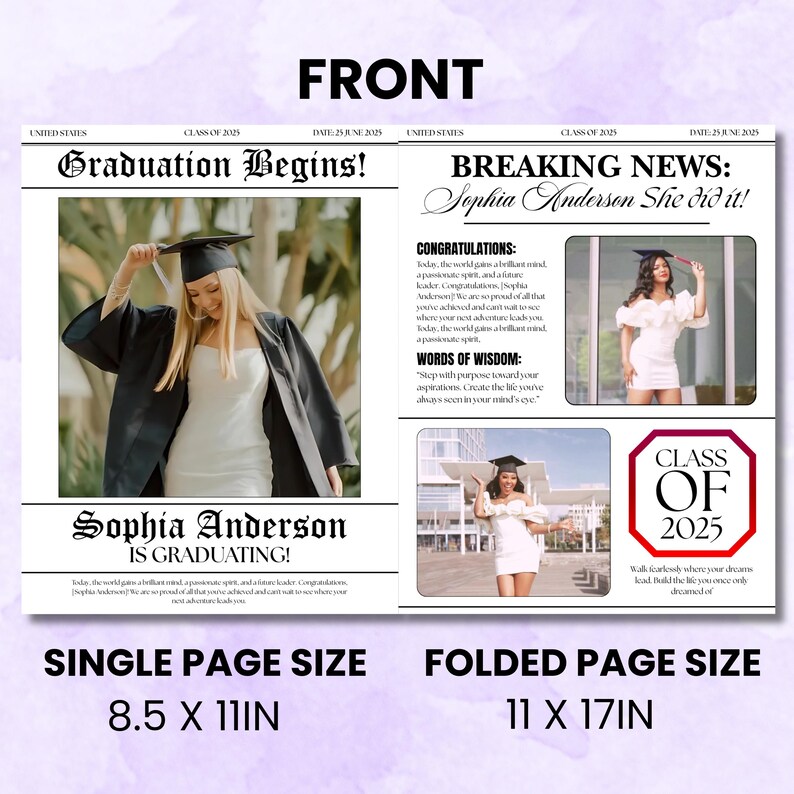 Graduation Newspaper Template, Graduation Template, Graduation Journey ...