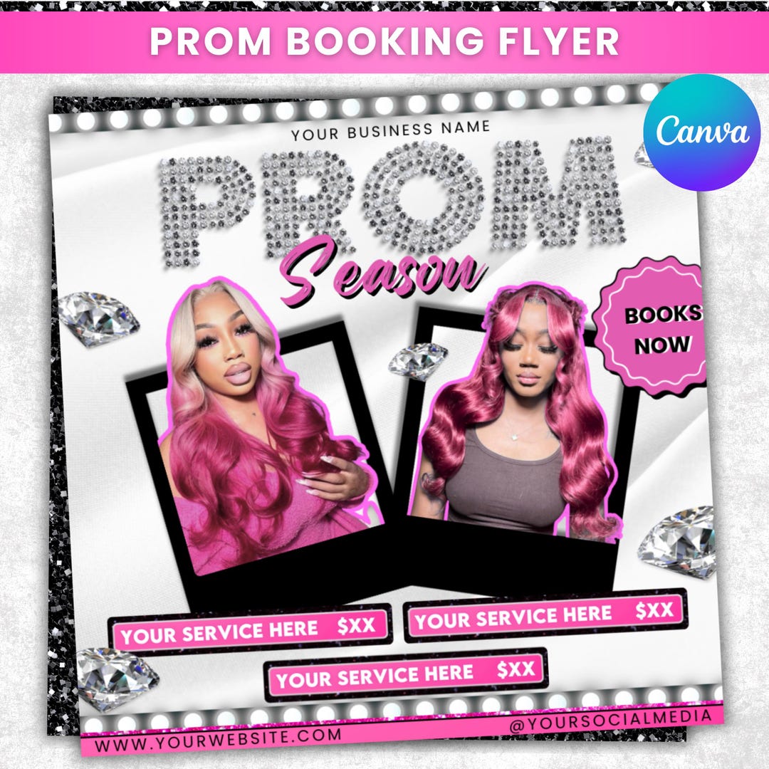 Prom Bookings Flyer, Prom Makeup Flyer, Prom Queen MUA Flyer, Prom ...