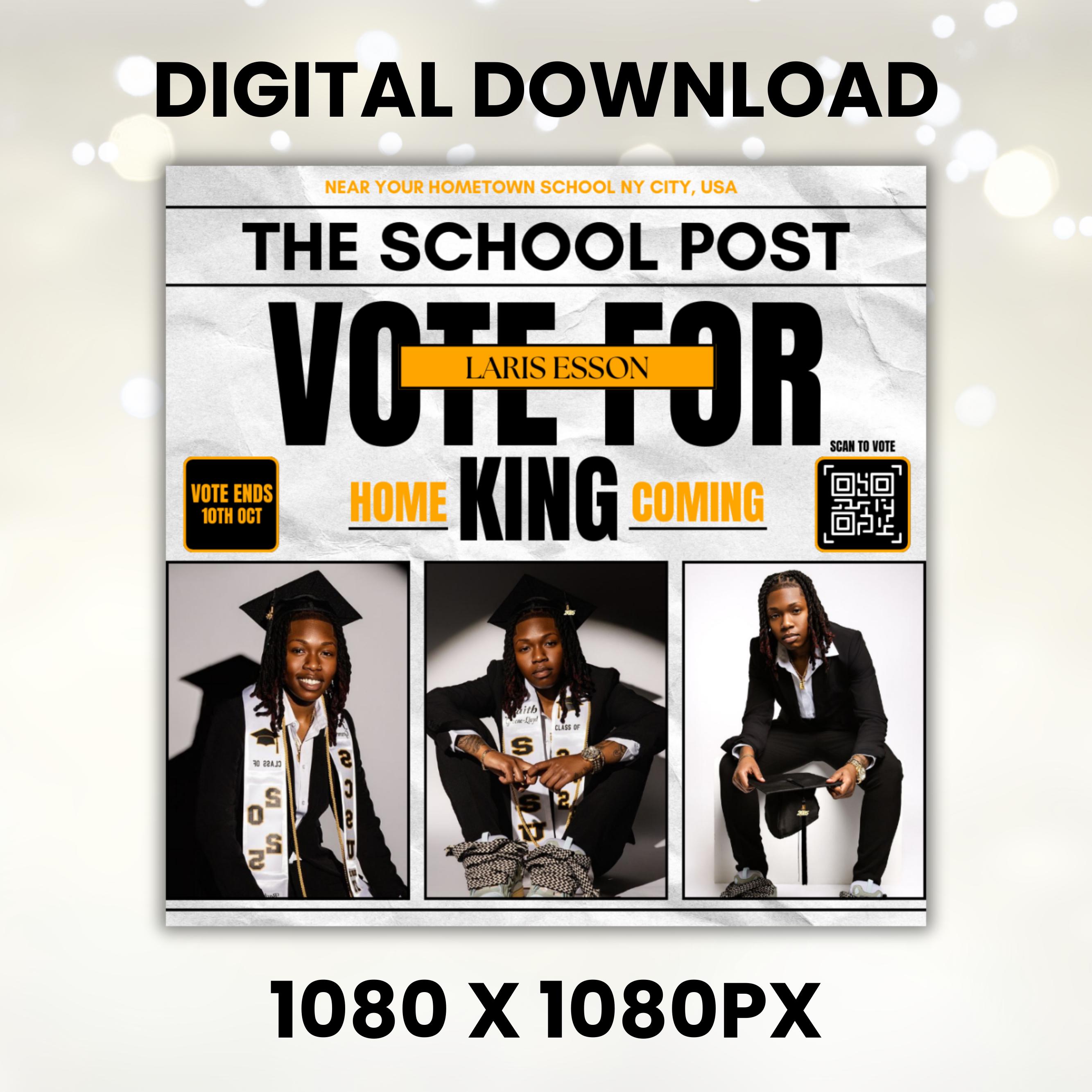 Homecoming King Flyer, Homecoming Queen Flyer, Homecoming Campaign ...