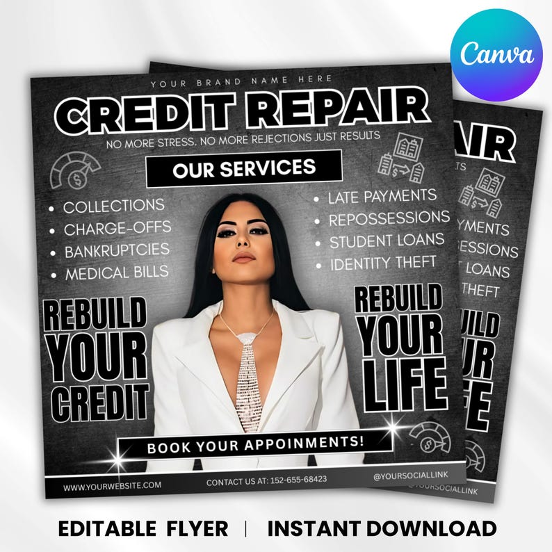 Credit Repair Flyer Template, DIY Credit Repair Services, Credit Repair ...