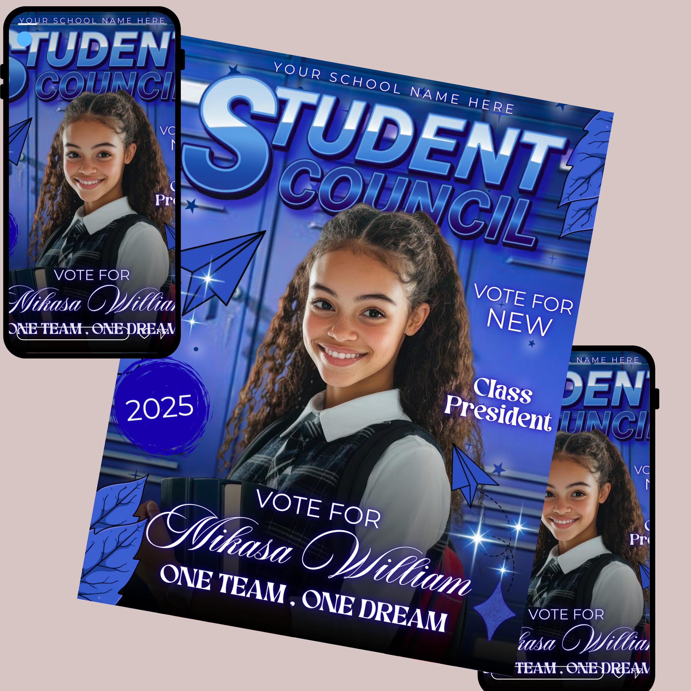 Student Council Campaign Flyer, School Election Flyer, Council Campaign ...