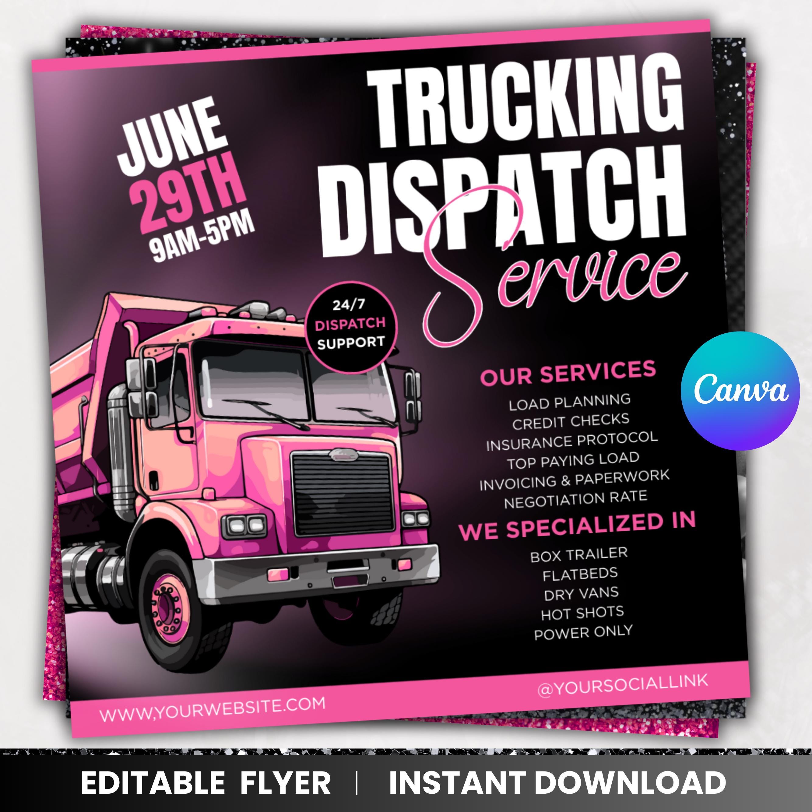 Truck Dispatcher Flyer, Truck Services Flyer, Broker Freight ...