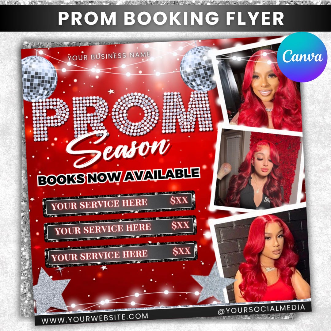 Prom Bookings Flyer, Prom Makeup Flyer, Prom Queen MUA Flyer, Prom ...