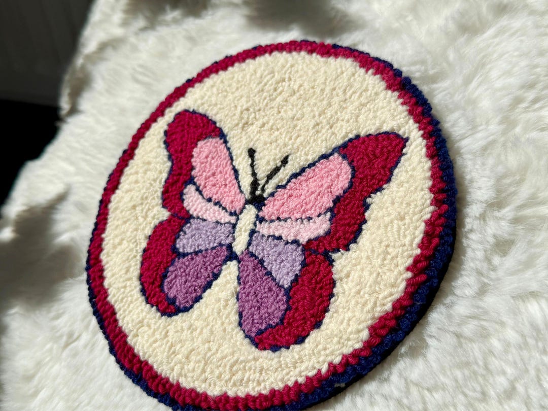 Handmade Tufted Butterfly Wall Decor: Punch Needle Wall Hanging - Etsy