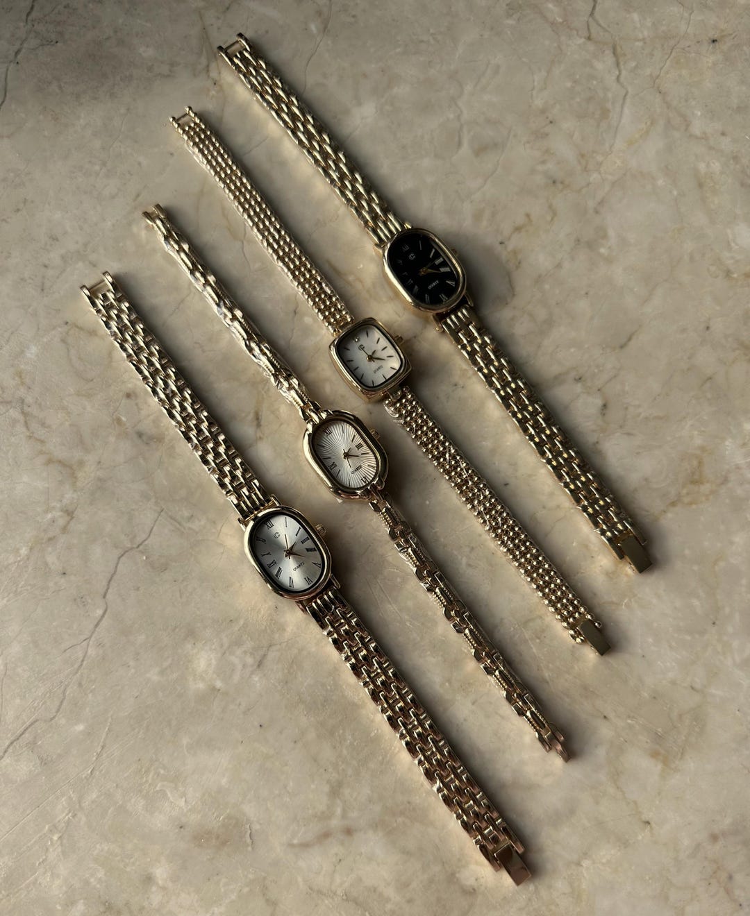 Vintage Style Women's Gold Watch, Retro Oval Dial Watch, Minimalist ...